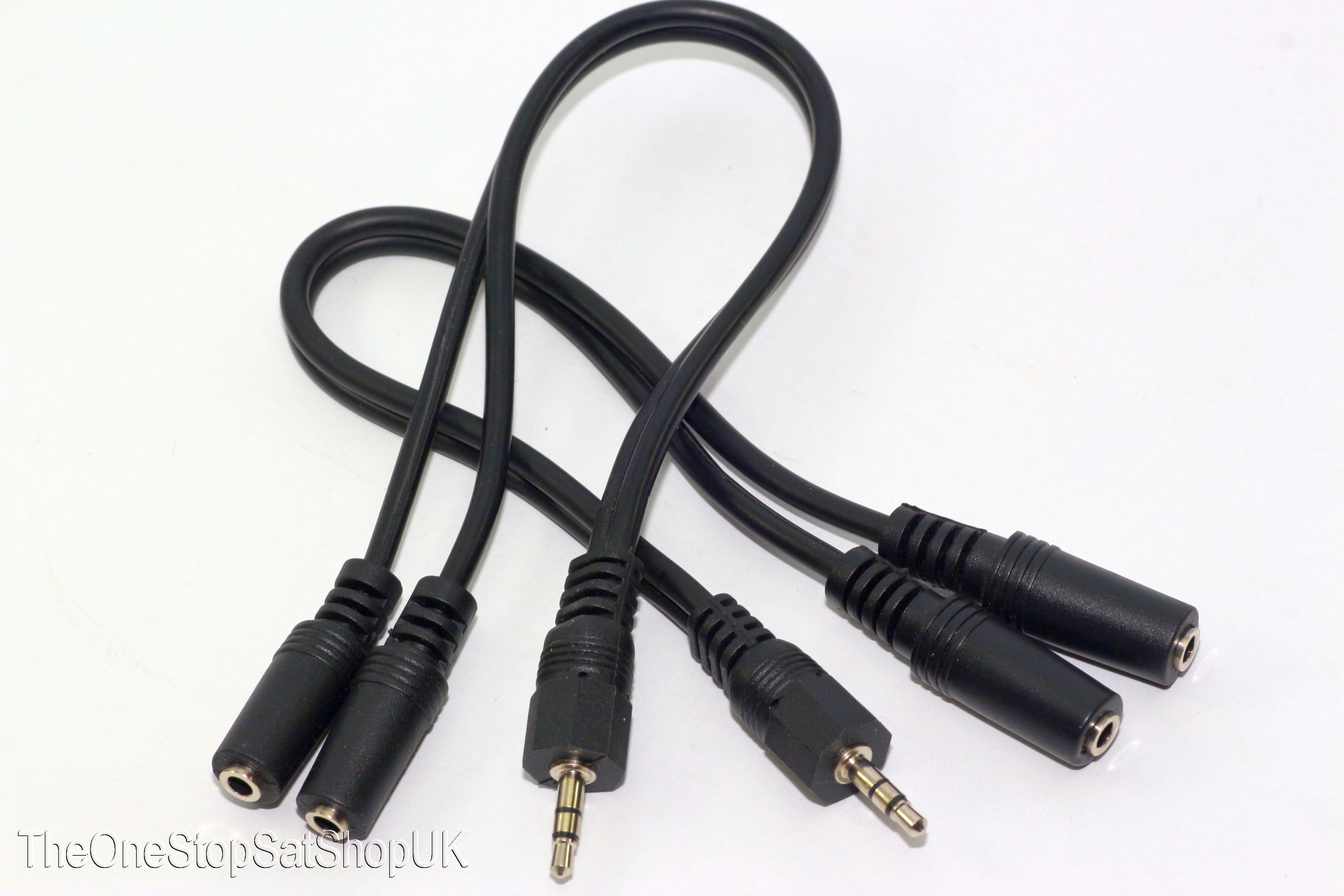 2 x 3.5mm 20cm Stereo Jack Audio Headphone Splitter Cable 1 x Male to 2 ...