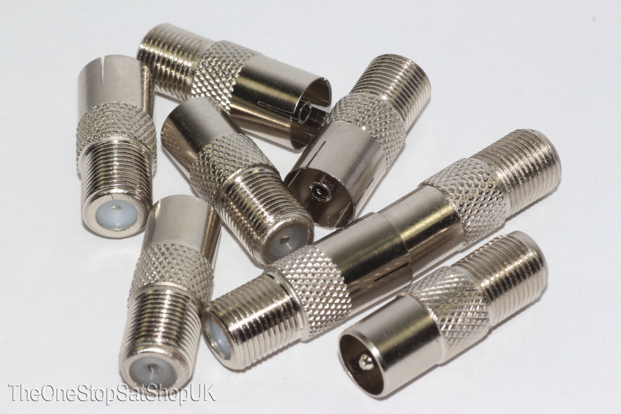 8 X F Socket Adaptor To Male And Female Coax Adaptors F Plug